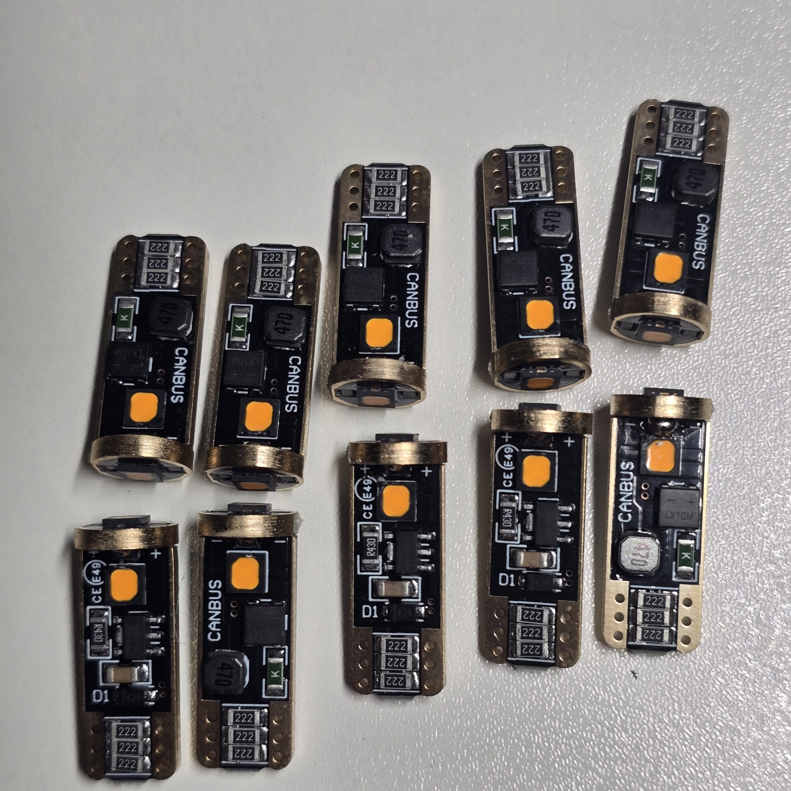 Amber/оранжави 12-24V led canbus w5w 3838 SMD диодни крушки Т10 ...